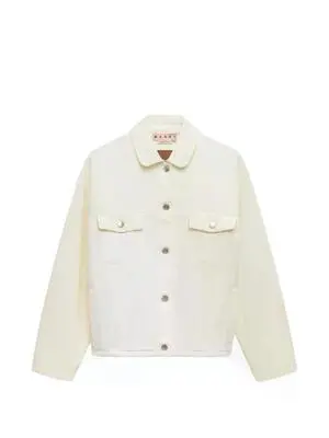 Marni White Denim Jacket With Martingale - Neutrals