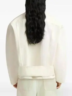 Marni White Denim Jacket With Martingale