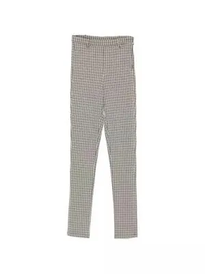Patrizia Pepe Houndstooth-pattern Slim-fit Trousers - Neutrals