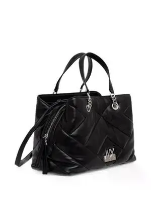 Armani Exchange Quilted Logo-plaque Tote Bag