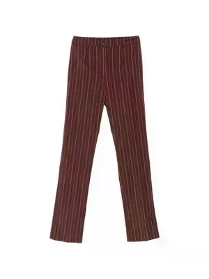 Patrizia Pepe Pinstripe Tailored Trousers - Brown