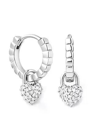 VELORA VIE Vault Of Venus Pavé-heart Earrings - Silver