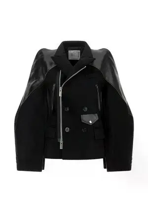 Sacai Sculptural-shoulder Melton-wool Jacket