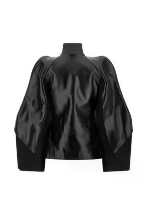 Sacai Sculptural-shoulder Melton-wool Jacket - Black