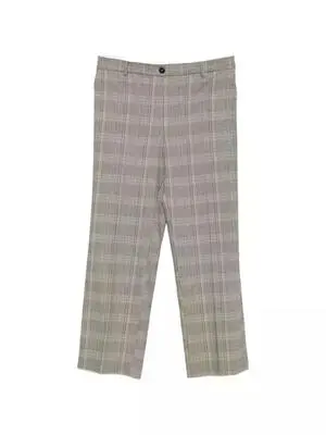 Patrizia Pepe Checked Oversized-waist Trousers - Grey