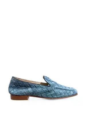 CALCE Baby Silk Woven Suede Loafers