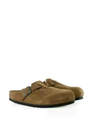 BIRKENSTOCK Boston Buckled Suede Clogs