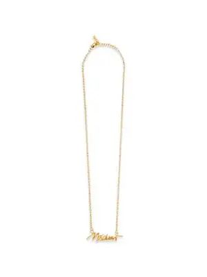 Moschino Logo-plaque Necklace - Gold