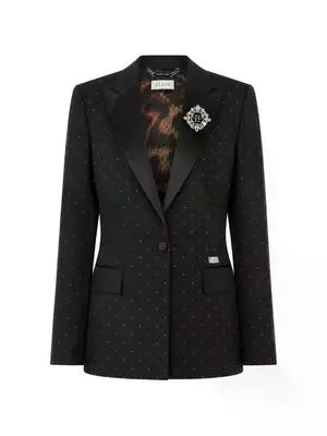 Philipp Plein Boyfriend-dit Blazer Crystal Strass - Black