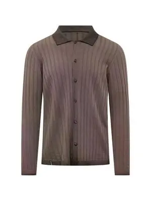 AROVESCIO Ribbed Long-sleeve Shirt - Brown