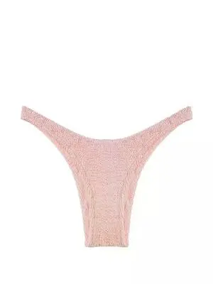 REINA OLGA Ginny Crinkled-finish Bikini Bottoms - Pink