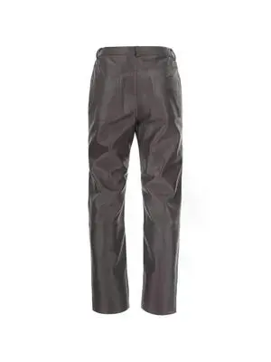 Alberta Ferretti Logo-plaque Leather Trousers