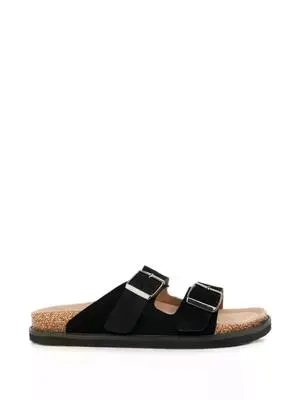 SERGIO MORETTI FIRENZE Buckle-fastening Suede Sandals - Black