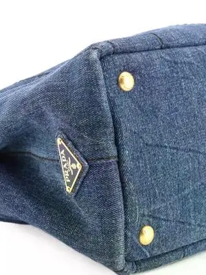 Prada Canapa Convertible Denim Mini Tote Bag