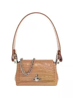 VIVIENNE WESTWOOD Hazel Croc-effect Mini Tote Bag - Brown