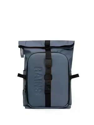 Rains Logo-embossed Roll-top Backpack - Blue