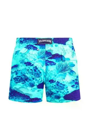 Vilebrequin Coral-print Swim Shorts - Blue