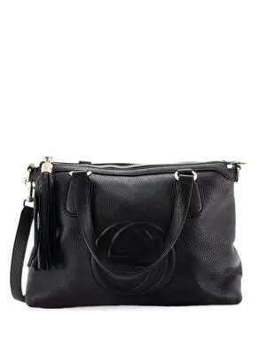 Gucci Soho Convertible Top Handle Bag Leather Small Satchel - Black