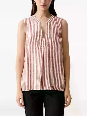 PEDRO DEL HIERRO Vertical-stripe Sleeveless Top - Red
