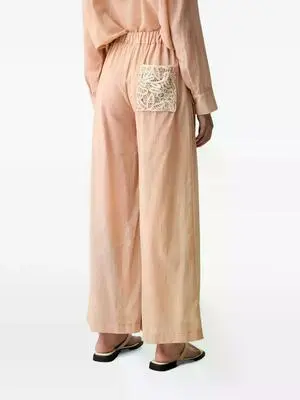 VICOLO Crochet Detail Wide Leg Trousers