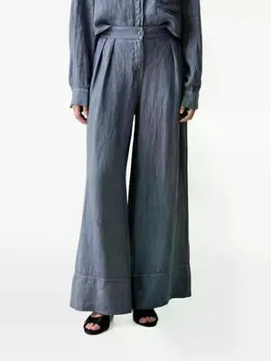 VICOLO Pleated-detailing Wide-leg Trousers - Blue