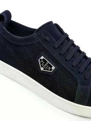 Philipp Plein Perforated Suede Low-top Sneakers - Blue