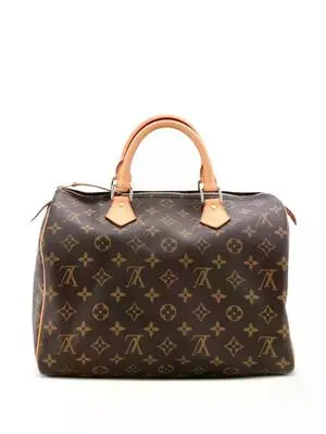 LOUIS VUITTON Speedy Handbag Monogram Canvas 30 Satchel - Brown