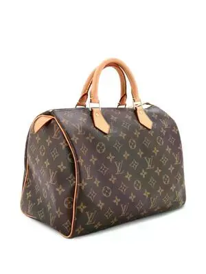 LOUIS VUITTON Speedy Handbag Monogram Canvas 30 Satchel - Brown