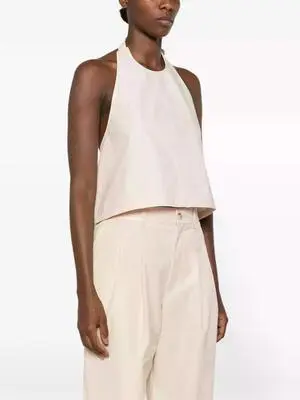 Wardrobe.NYC Halterneck Backless Top With Buckle-fastening Strap - Neutrals