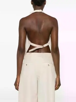 Wardrobe.NYC Halterneck Backless Top With Buckle-fastening Strap - Neutrals