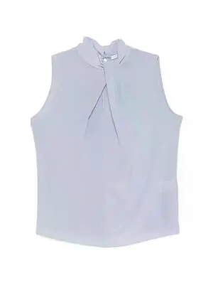 Patrizia Pepe High-neck Pleat-detail Blouse - Blue