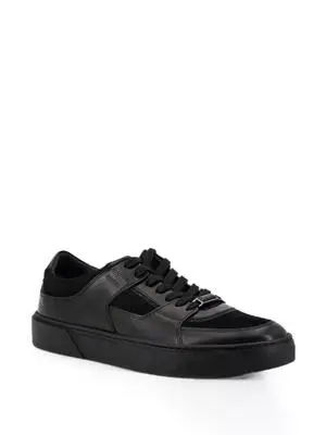 BOSS Rhinestone-embellished Leather Sneakers - Black