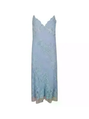 Ermanno Scervino Lace-panelled Slip Dress - Blue