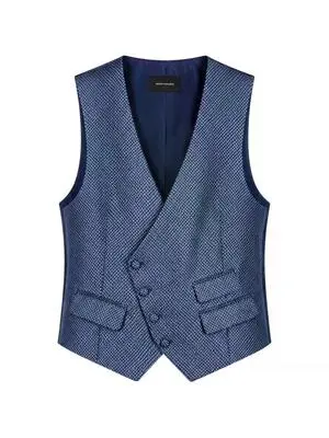 RAMON SANJURJO Double-breasted Textured Waistcoat