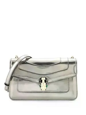 BVLGARI Serpenti Forever Patent Small Shoulder Bag - Metallic