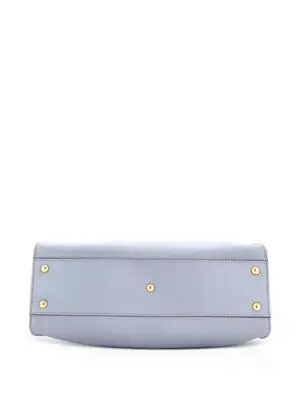 Fendi Peekaboo Rigid Leather Regular Satchel - Blue