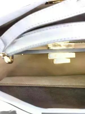 Fendi Peekaboo Rigid Leather Regular Satchel - Blue