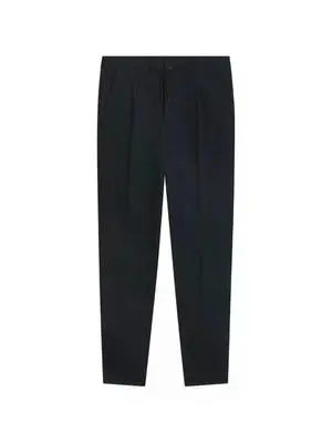 Hugo Teagan261x-h Modern-fit Pants In Micro-printed Stretch Fabric - Blue