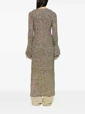 Patrizia Pepe Fringed Chiné-knit Cardigan