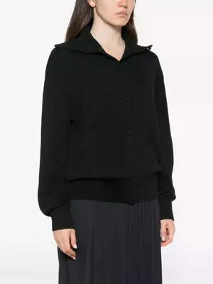 LISA YANG Denie Button-up Sailor-collar Cardigan - Black