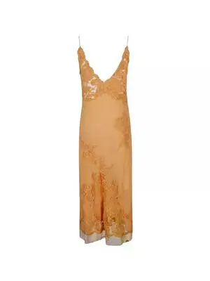 Ermanno Scervino Lace Appliqué Midi Slip Dress