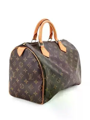 LOUIS VUITTON Speedy Monogram Canvas 30 Satchel Handbag - Brown