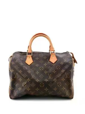 LOUIS VUITTON Speedy Monogram Canvas 30 Satchel Handbag - Brown