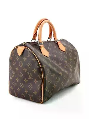 LOUIS VUITTON Speedy Monogram Canvas 30 Satchel Handbag - Brown