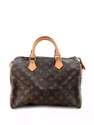LOUIS VUITTON Speedy Handbag Monogram Canvas 30 Satchel - Brown