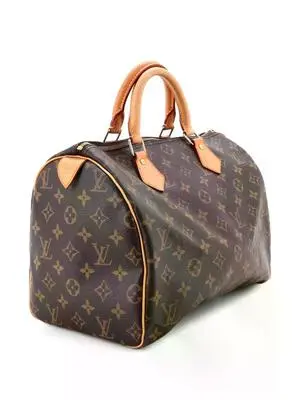 LOUIS VUITTON Speedy Handbag Monogram Canvas 30 Satchel - Brown
