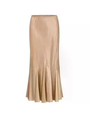 Fabiana Filippi Satin-finish Flared Maxi Skirt - Neutrals