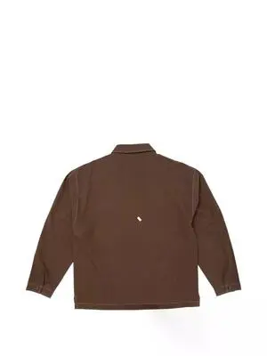 SATTA Drop Contrast-stitch Overshirt - Brown