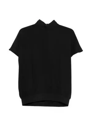 ELEH Open-back High-neck Top - Black