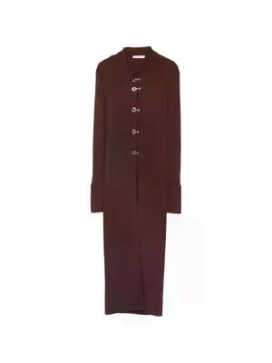Patrizia Pepe Ribbed Toggle-fastening Cardigan - Brown